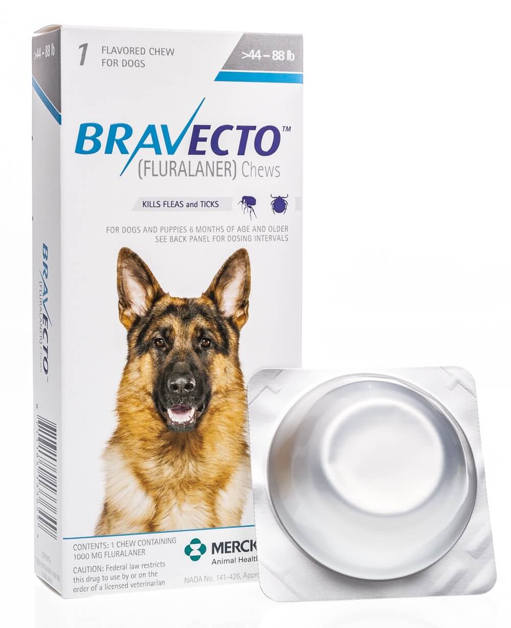 Bravecto, >44-88 lb, large, blue, 1 ds | Santa Cruz Animal Health