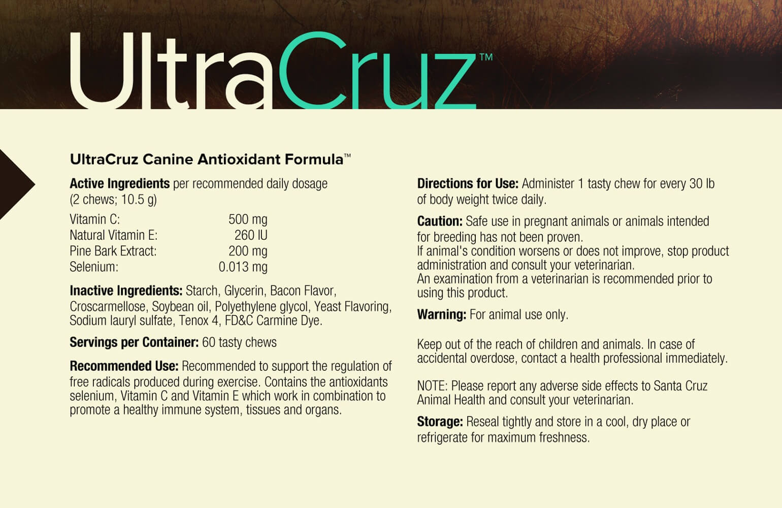 UltraCruz Canine Antioxidant Supplement for Dogs, 60 Tasty Chews ...