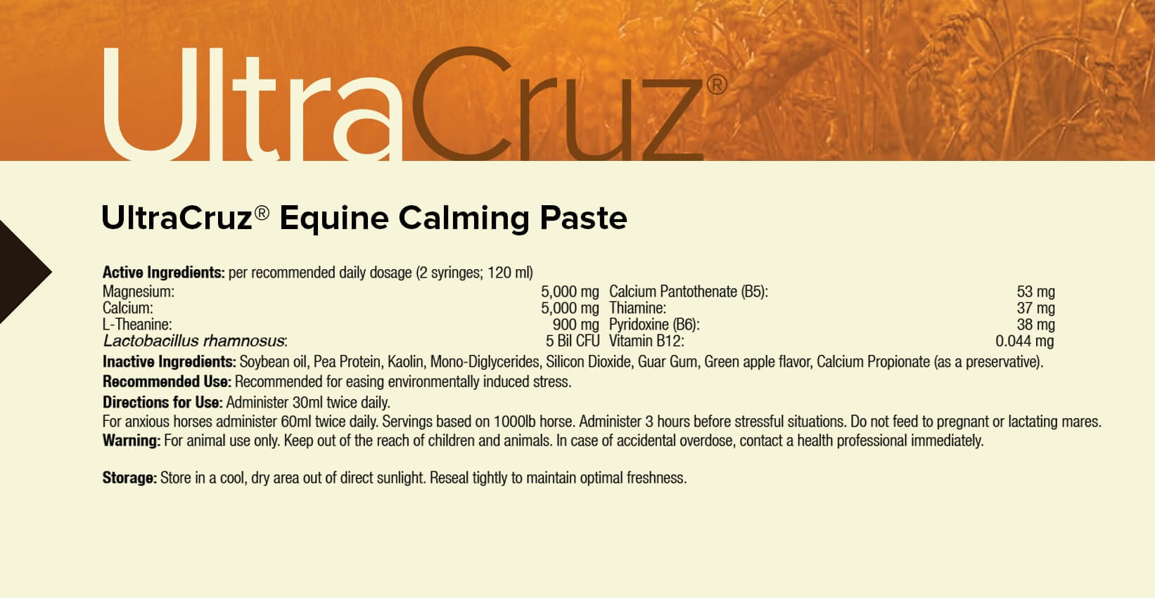 UltraCruz Equine Calming Supplement for Horses, 60 ml, Paste | eBay